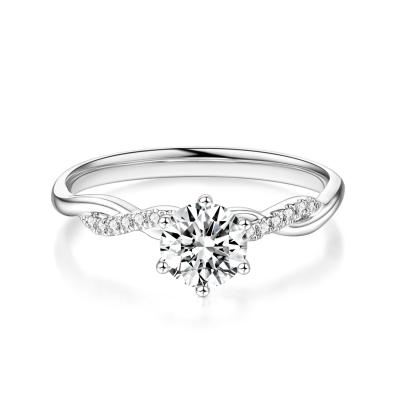 China Lab Grown Diamond Ring 18K White Gold 0.3ct Round HPHT NGTC Certified for sale