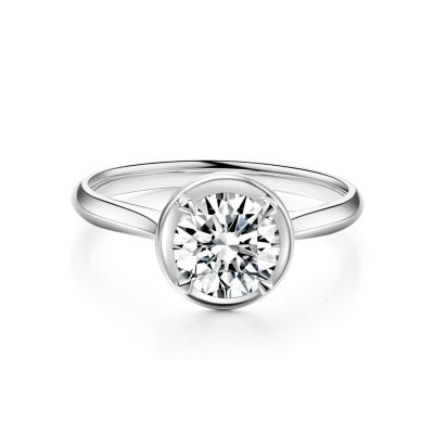 China Lab Grown Diamond Ring 18K White Gold 0.3ct Round HPHT NGTC Certified for sale