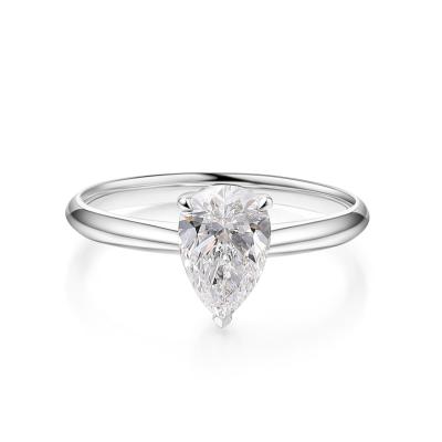 China Pear Shape Lab Grown Diamond Ring 18K White Gold 1ct VS1 NGTC Certified for sale