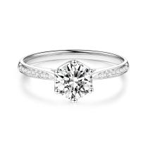 China Lab Grown Diamond Ring 18K White Gold 0.3ct Round HPHT NGTC Certified for sale