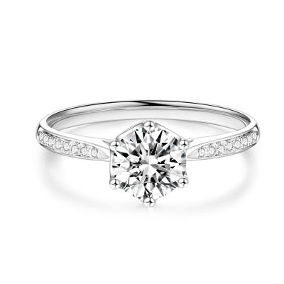 China Lab Grown Diamond Ring 18K White Gold 0.3ct Round HPHT NGTC Certified for sale