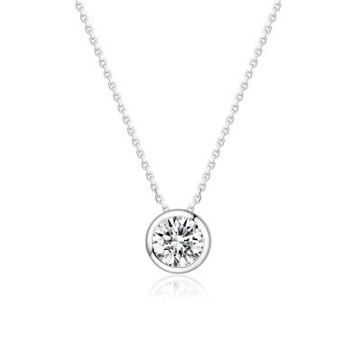 China 18k Gold Lab Grown Diamond Pendant Round Shape 0.1ct HPHT NGTC Certified Daily Style for sale