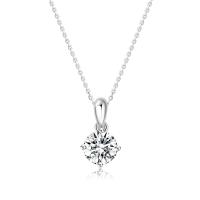 China 18k Gold Lab Grown Diamond Pendant 0.3ct Round Four Claw HPHT NGTC Certified Daily Jewelry for sale