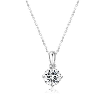 China 18k Gold Lab Grown Diamond Pendant 0.3ct Round Four Claw HPHT NGTC Certified Daily Jewelry for sale