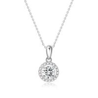China 18k Gold Lab Grown Diamond Pendant 0.1ct Round HPHT White Diamond Jewelry for sale