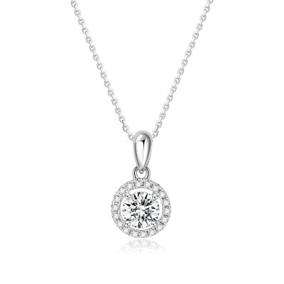 China 18k Gold Lab Grown Diamond Pendant 0.1ct Round HPHT White Diamond Jewelry for sale