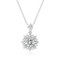 China 18k Gold Lab-Grown Diamond Pendant 0.5ct Round HPHT White Diamond Jewelry for sale