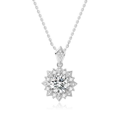 China 18k Gold Lab-Grown Diamond Pendant 0.5ct Round HPHT White Diamond Jewelry for sale