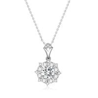 China 18k Gold Lab-Grown Diamond Pendant 0.5ct Round HPHT White Diamond Jewelry for sale