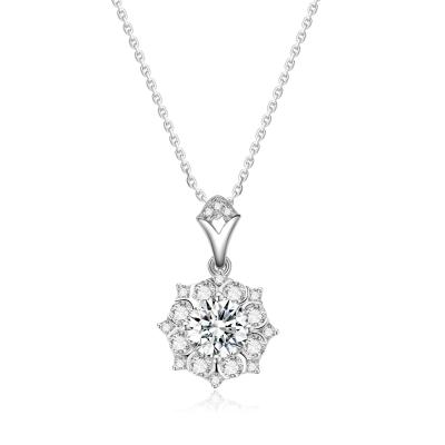 China 18k Gold Lab-Grown Diamond Pendant 0.5ct Round HPHT White Diamond Jewelry for sale