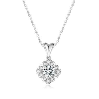 China 18k Gold Lab-Grown Diamond Pendant 0.5ct Round HPHT NGTC Certified Jewelry for sale