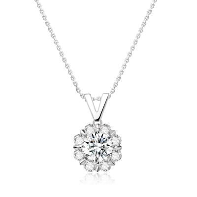 China 18k Gold Lab-Grown Diamond Pendant 0.5ct Round HPHT NGTC Certified Daily Jewelry for sale