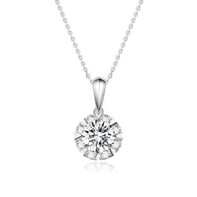 China Round 0.5ct Lab Grown Diamond Pendant 18k Gold NGTC Certified White Diamond Jewelry for sale