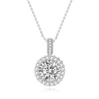 China 18k Gold Lab-Grown Diamond Pendant 0.5ct Round HPHT White Diamond Jewelry for sale
