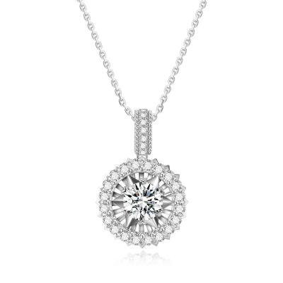 China 18k Gold Lab-Grown Diamond Pendant 0.5ct Round HPHT White Diamond Jewelry for sale