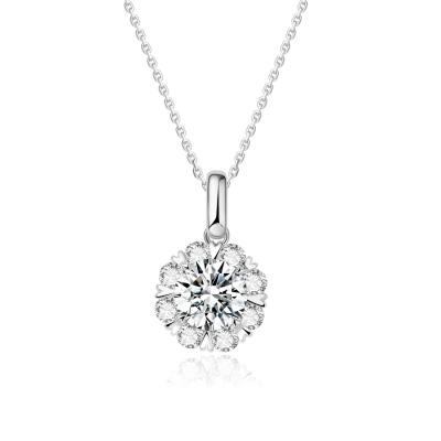 China 18k Gold Lab-Grown Diamond Pendant 0.5ct Round White Diamond Jewelry for sale