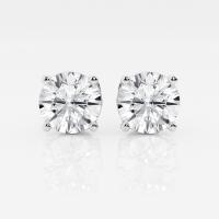 China IGI Certified Lab Grown Diamond Earrings 4 Claws AU750 Round DEF VS VVS for sale