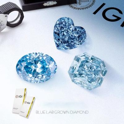 China IGI Certified Lab Grown Blue Diamond 1.00 Carat Fancy Intense VS VVS Cushion Cut for sale