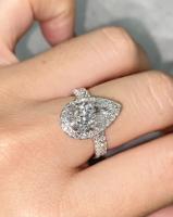 China Double Bands Pear Diamond Ring Engagement Wedding Lab Grown Diamond Rings for sale