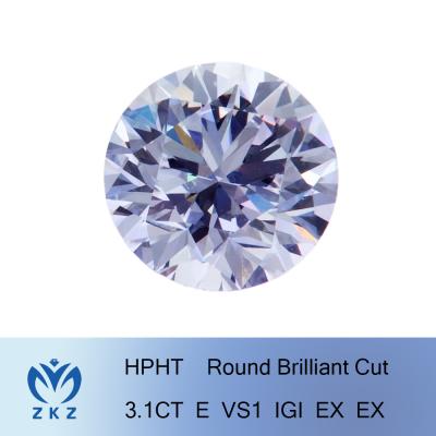 China 3.1 Carat Lab Grown Diamond - E Color VS1 Clarity Round Brilliant Cut CVD Synthetic Gemstone for sale