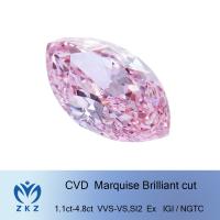 China Lab Grown CVD Marquise Pink Diamond 1.1-4.8ct VS+ SI2 IGI NGTC Certified Fancy Light Pink Loose for sale