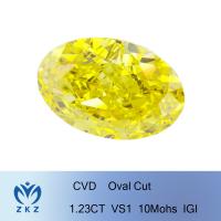 China 1.23ct Synthetic Lab Created Yellow Diamond Oval Shaped Excellent Cut for sale