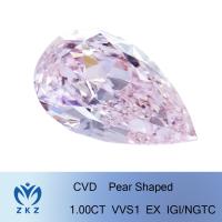 China ZKZ Pink Lab Grown CVD Diamonds 1-1.5ct Pear Cut VS1-VVS1 Clarity IGI Certified for sale