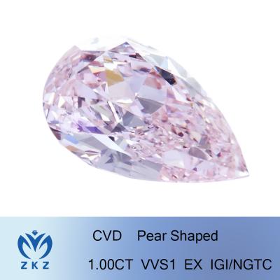 China ZKZ Pink Lab Grown CVD Diamonds 1-1.5ct Pear Cut VS1-VVS1 Clarity IGI Certified for sale