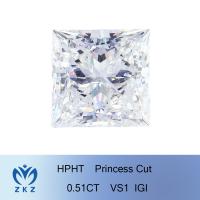 China 0.51 Carat Lab Grown White Diamond Princess Cut VS1 Clarity High Polish Loose for sale
