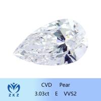 China Pear Cut CVD Lab Grown Diamond 3ct IGI Certified Colorless VVS2 Excellent Cut Loose Diamond for sale