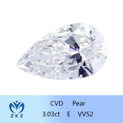 China Pear Cut CVD Lab Grown Diamond 3ct IGI Certified Colorless VVS2 Excellent Cut Loose Diamond for sale