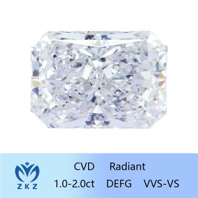 China 10 Mohs Radiant Cut Lab Grown Diamonds 1.0-2.0ct DEF Color VS-VVS Clarity IGI Certified for sale