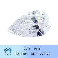 China CVD Lab Grown Diamond Loose Pear Cut 2.5ct-3ct DEF Color VS-VVS IGI Certified for sale