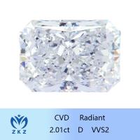 China Radiant Cut 2ct As Grown CVD Lab Grown White Diamonds With IGI Certification for sale