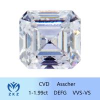 China Synthetic Square Shape 1ct Range CVD Asscher Cut Lab Grown Diamond Colorless for sale
