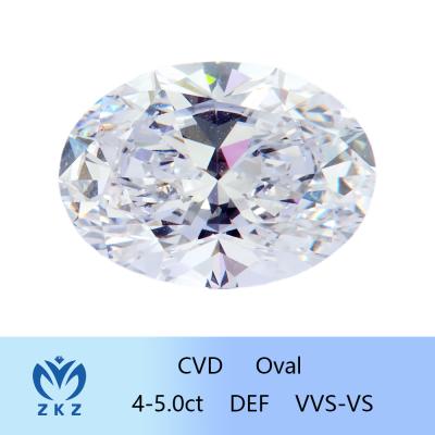 China CVD Lab Grown Oval Diamond 4-5ct Colorless DEF VS-VVS IGI Certified 10 Mohs Hardness for sale