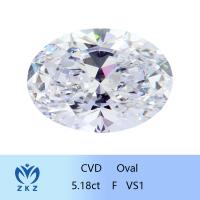 China ZKZ 5.18ct Oval Lab Grown Diamond F VS1 IGI Certified Loose CVD Diamond for sale