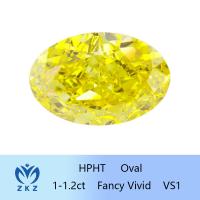 China ZKZ Diamond VS1 Oval Cut Fancy Yellow Lab Grown Diamonds 1-1.2ct with IGI Certification for sale