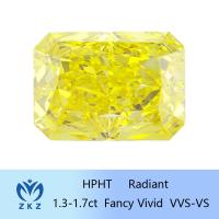 China HPHT Lab Grown Yellow Radiant Diamond 1.3ct-1.7ct IGI Certified VS1-VVS2 Clarity for sale