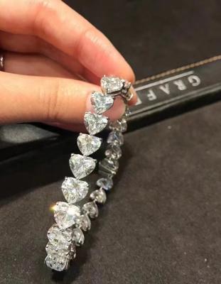 China Heart Shape Eternal Diamond Bracelet with DEF Color VS-VVS Clarity Lab Grown Diamonds for Engagement Wedding for sale
