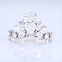 China 18k Gold Lab Grown Diamond Ring 1.5ct Pear Shape VVS2 Clarity Princess Design for sale