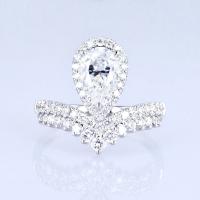 China 18k Gold Pear Shape Lab Grown Diamond Ring 1.17ct VVS Clarity HPHT Luxury Princess Design for sale