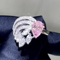 China 18k Gold Lab Grown Pink Diamond Ring 1.37ct Pear Shape VS1 Clarity Luxury Banquet Jewelry for sale