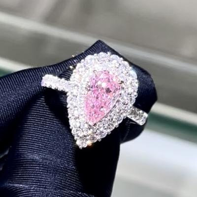 China 18K Gold Pear Shape Lab Grown Pink Diamond Ring 1.16ct VS1 Classic Party Jewelry for sale