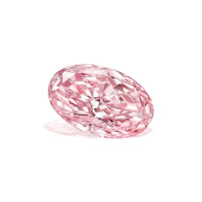 China Sakura Pink Oval Shape Lab Grown Diamond 0.5ct+ VVS-VS Clarity IGI Certified CVD Colored Diamond for sale