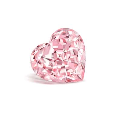 China Sakura Pink Heart Shape Lab Grown Diamonds 0.5ct+ Fancy Pink VVS-VS Clarity IGI Certified CVD for sale