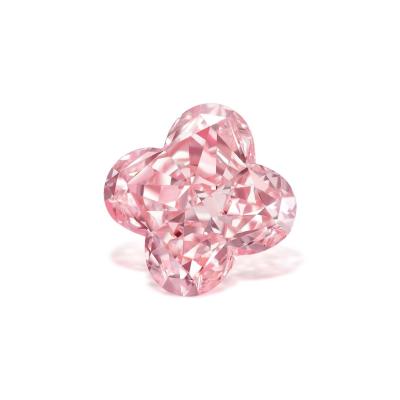 China Sakura Pink Four Clovers Shape Lab Diamond 0.5ct+ VVS-VS Clarity IGI Certified CVD Synthetic for sale