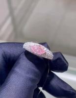 China Marquise Lab Grown Pink CVD Diamond Ring 1.36ct VS2 Clarity 18k White Gold for sale