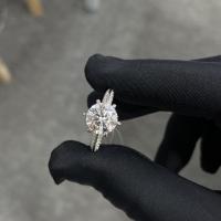 China Lab Grown Diamond Ring 3.01ct Round F VS2 CVD White Half Country Style for sale