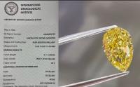 China 4CT CVD Lab Grown Fancy Vivid Yellow Pear Diamond IGI Certified Excellent Cut for sale